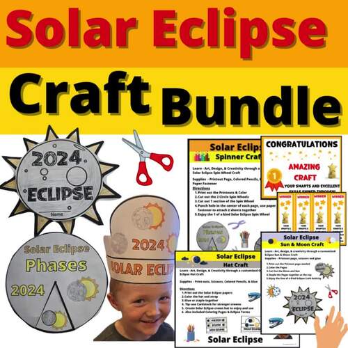 Solar Eclipse Craft Bundle Resources Activities by IncredibleDesigns