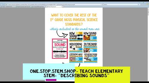 How Can We Describe Sound? 1st Grade- NGSS Science Investigation (1-PS4-1)