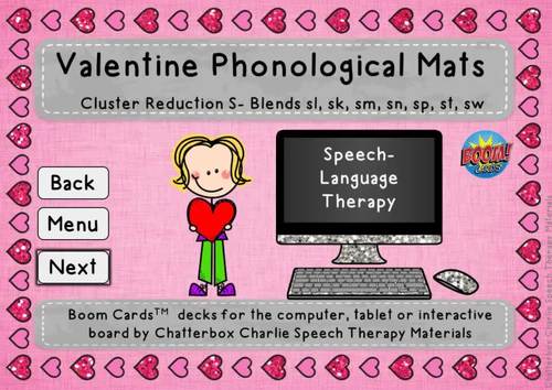 Articulation and Phonological Mats Cluster Reduction Valentine's Day ...