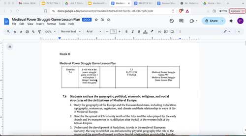 Medieval Europe Power Struggle Game | 1-Day Simulation Lesson ...