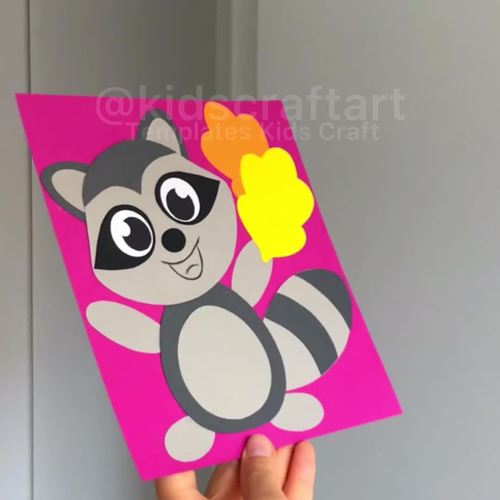 Fall Raccoon Craft Autumn Forest Shape Animal September Crafts ...
