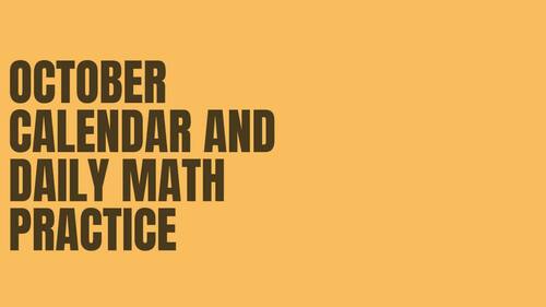 October Calendar and Daily Math Practice by Primary Pie | TPT