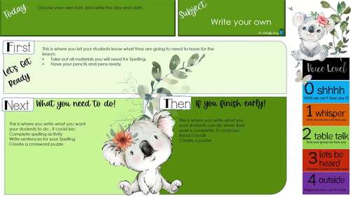 Classroom Messages Australian Animals by On Butterfly Wings | TPT