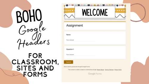 Google Custom Headers for Classroom, Forms and Sites - BOHO Style
