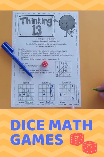 Dice Math Game by Sunflower Creative Teaching Resources | TpT