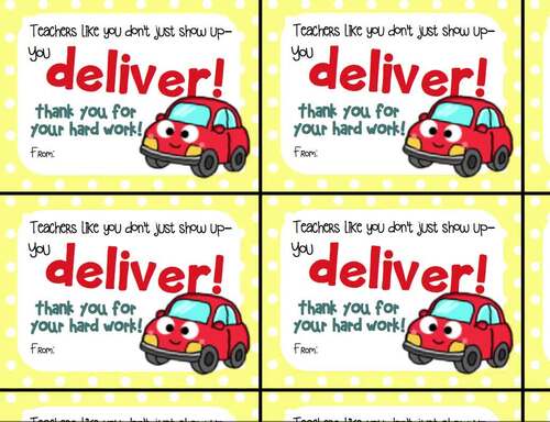 DoorDash Teacher (Staff) Appreciation Gift Tag-Teachers like you don't ...