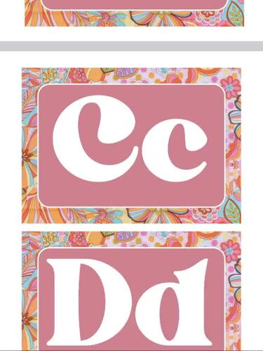 Retro Floral Word Wall/Alphabet Headers by Elementary Utensils | TPT