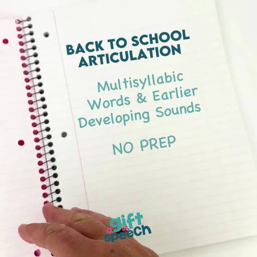 Back to School NO PREP Articulation for Earlier Sounds & Multisyllabic ...