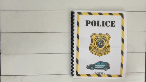 Police Interactive Book, 30 Movable Labeled Cards for Matching plus ...