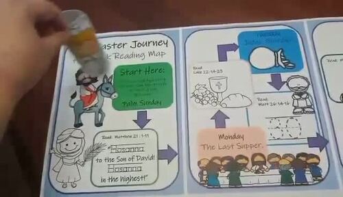 EASTER Holy Week Bible Reading Countdown map - PK - 2nd Grade | TPT