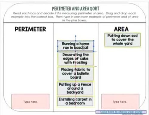 Digital Finding the Perimeter and Area Activities for Google Slides