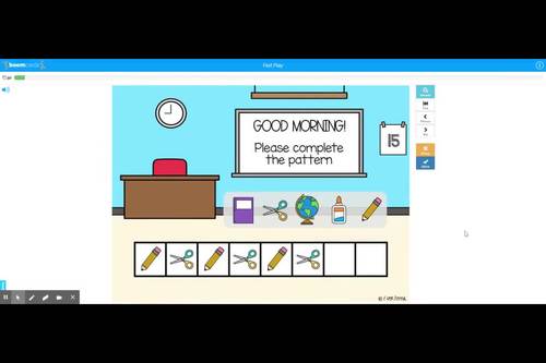 Kindergarten Math Boom Cards™ | Pattern Boom Cards™ (School Theme)