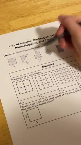 Discovering Area: Mini Inquiry (Square,Rectangle,Triangle,Parallelogram ...