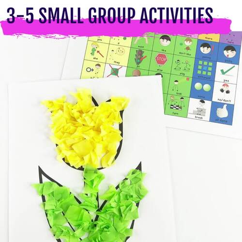 Spring Speech Therapy Language Lesson Plan for Push-In Preschool Thru 2nd