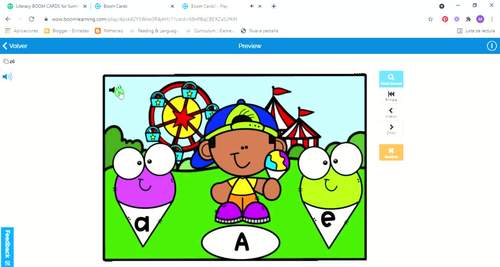 BOOM CARDS Summer: UPPER and LOWER CASE LETTER MATCHING Digital Resources