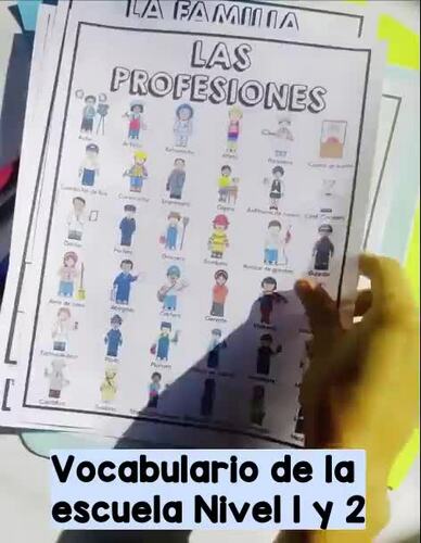 School Vocabulary in Spanish Vocabulario de la Escuela Nivel 1 y 2