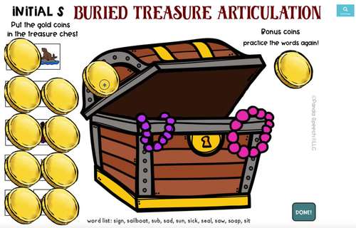 Buried Treasure Articulation BOOM Cards: Later Sounds (Distance Learning)