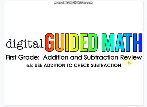 Digital Guided Math First Grade Addition & Subtraction Review | TpT