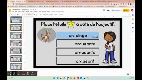 BUNDLE: Les adjectifs Google Slides™ + 3 quizzes by Mme Bock | TPT