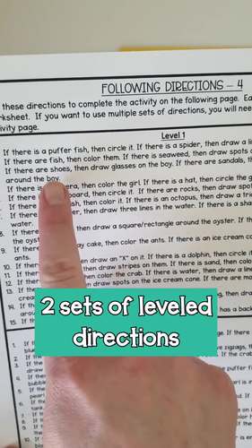 NO PREP Year Round Speech Therapy Conditional Directions Picture Scenes