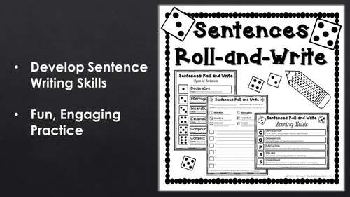 Sentences Roll-and-Write | 6 Types of Sentences by The Reflective Educator