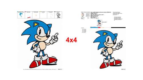 Classic Sonic the Hedgehog Pointing Finger Embroidery Designs - Instant ...
