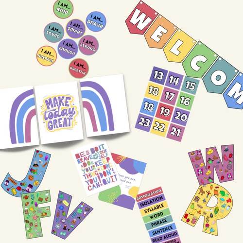 Speech Room Décor | Rainbow Road Color Theme | Rainbow Theme | Digital ...