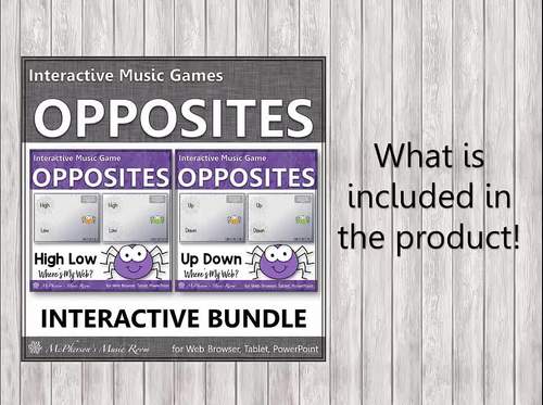 Melodic Direction Interactive Music Opposites Games Bundle {Where's My Web}
