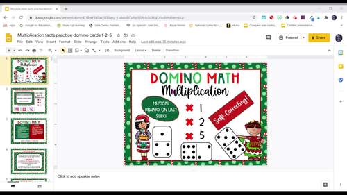 Christmas Multiplication Facts Bundle 1-9 Domino Math Activity: Self ...