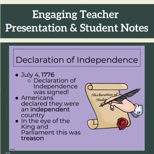 American Revolution Unit for US History with Presentation and Guided Notes