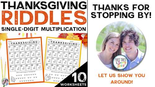 Thanksgiving Math Riddles Multiplication 0 1 2 3 4 5 6 7 8 9 10 Single ...
