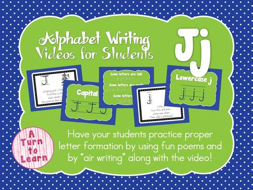 Alphabet Writing Video - Jj by A Turn to Learn | TpT
