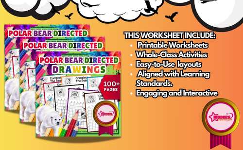 Winter Polar Bear Directed Drawing, How to Draw Polar Bear 3rd,4th,5th ...