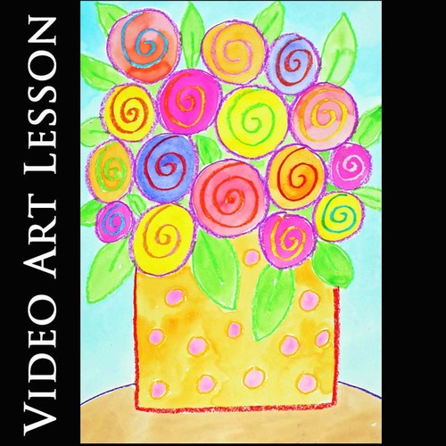 SWIRLY FLOWERS Art Lesson | Spring Directed Drawing & Painting Project