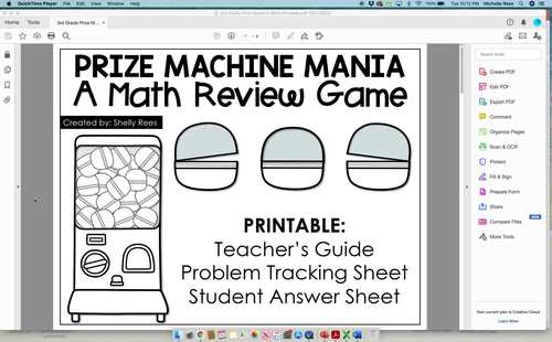 3rd Grade Math Review Game | Prize Machine Mania for End of Year Math ...