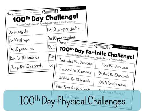 100th Day of School NO PREP Kindergarten and First Activity by Kinderfree