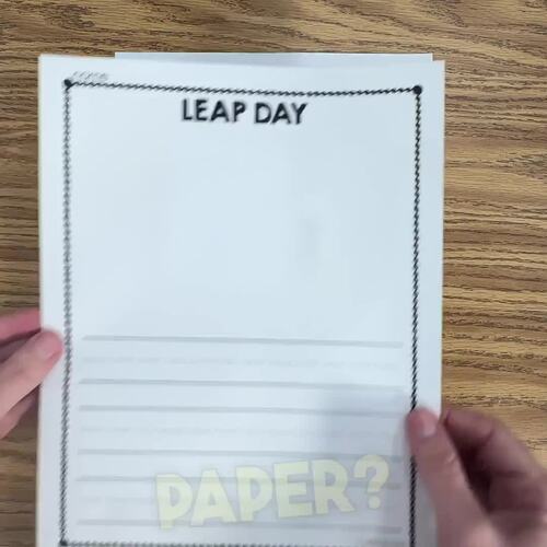 Leap Year 2024 Writing Craft Activity, Leap Day Cut and Glue Writing