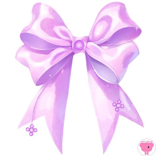 Cute Purple Watercolor Ribbon Bow Clipart, 12 PNGs for Classroom Decor ...