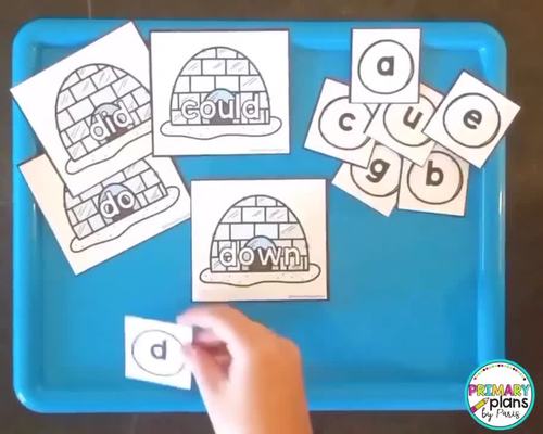 Winter Igloo Sight Word Builders by Primary Plans by Paris | TPT