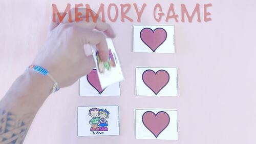 Valentines Memory game and Vocabulary cards | Valentines day Center ...
