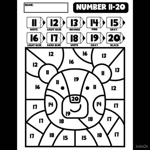 Winter-Themed Teen Numbers Color-by-Code Worksheets for Kindergarten