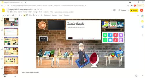 Animated S.T.E.M Themed Virtual Bitmoji Classroom by Science Workshop