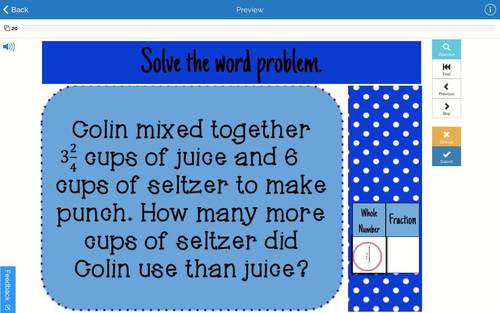 4th Grade Add & Subtract Mixed Number Fraction Word Problems|BOOM Cards ...
