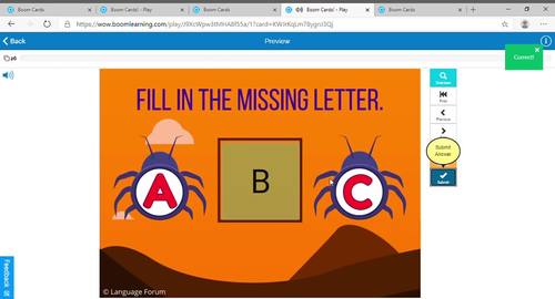 Uppercase Letter Sequencing Boom Cards Alphabet Sequence Halloween