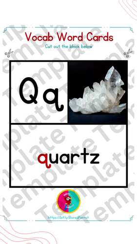 Kindergarten Vocabulary Cards | Letter Q | Phonics | Writing | Reading