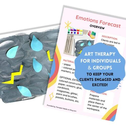 Emotions Art Therapy Exercise: SEL, School Psychology, Counseling ...