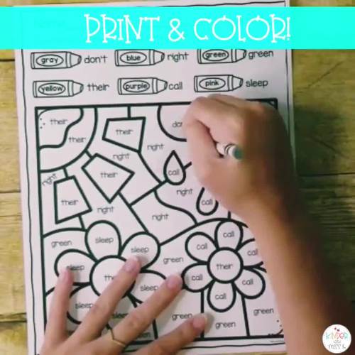 Color By Sight Word Activities- Printable and Digital by Kinder With Miss K