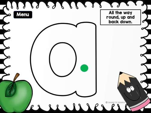 Letter formation animated PowerPoint, rhymes, alphabet posters & worksheets