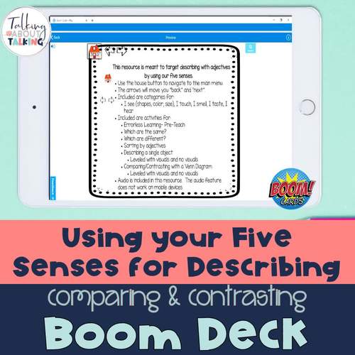 Describing & Comparing with Adjectives Boom Deck - Speech | TPT