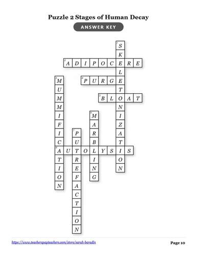 Forensic Science Entomology and Decay Vocabulary Crosswords With Word Bank